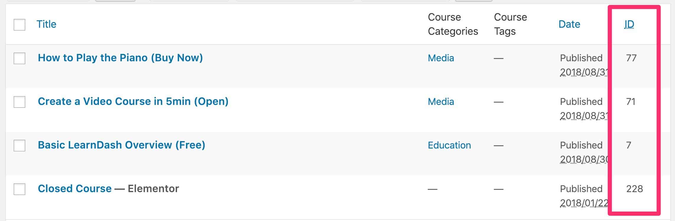 How to Find the LearnDash Course ID (with & without a plugin)