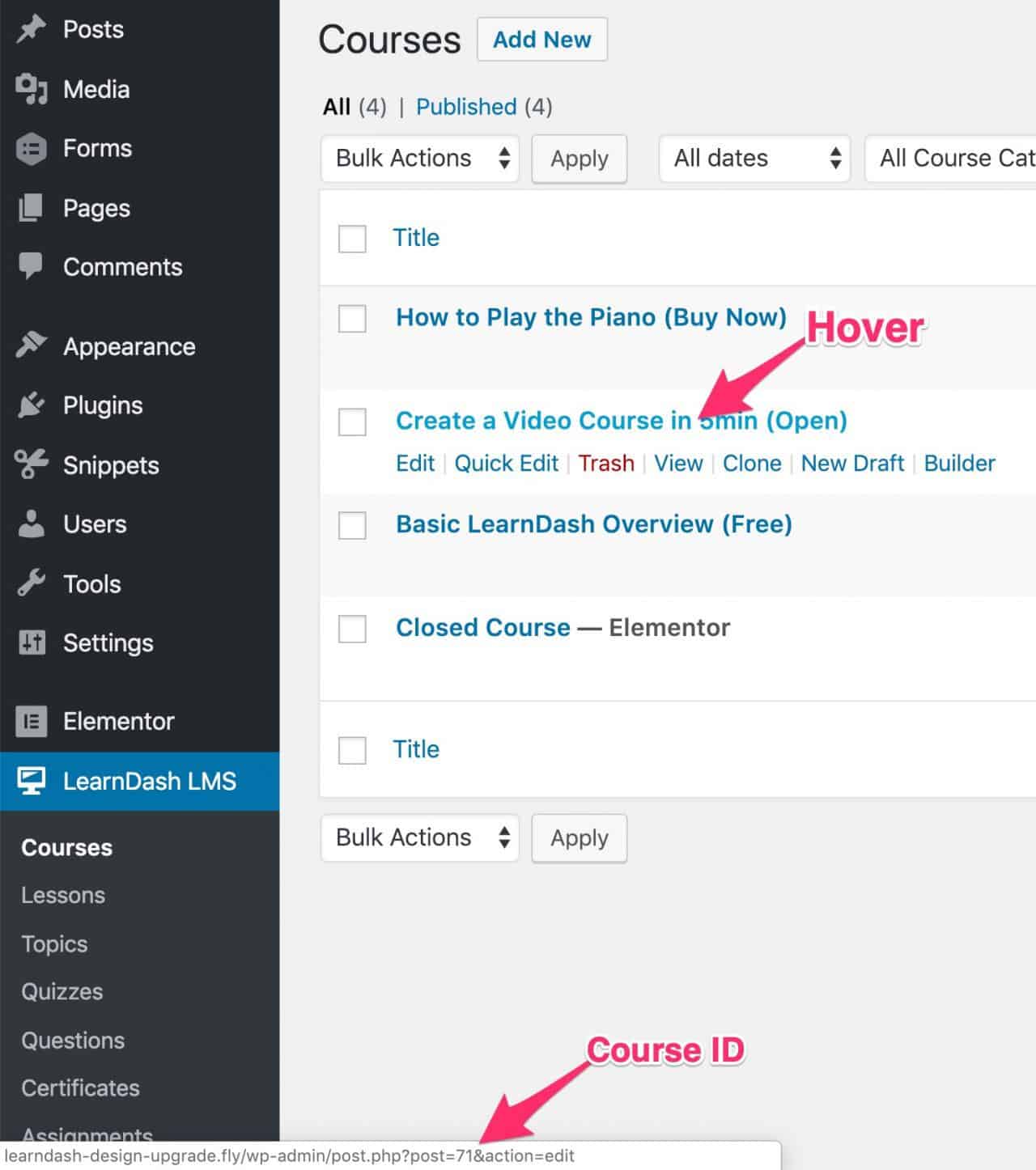 How to Find the LearnDash Course ID (with & without a plugin)