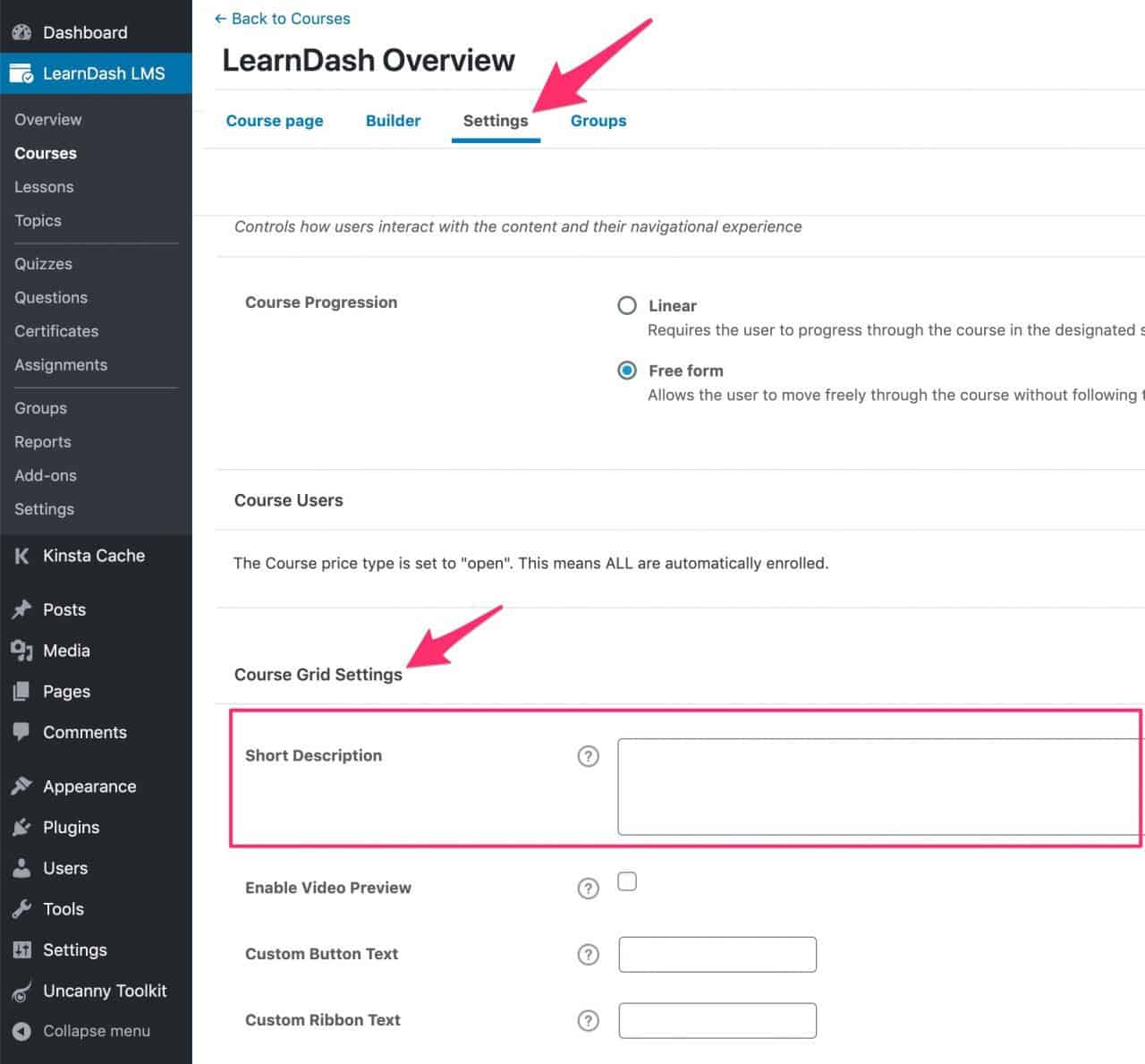 Formatting Short Descriptions in the LearnDash Course Grid