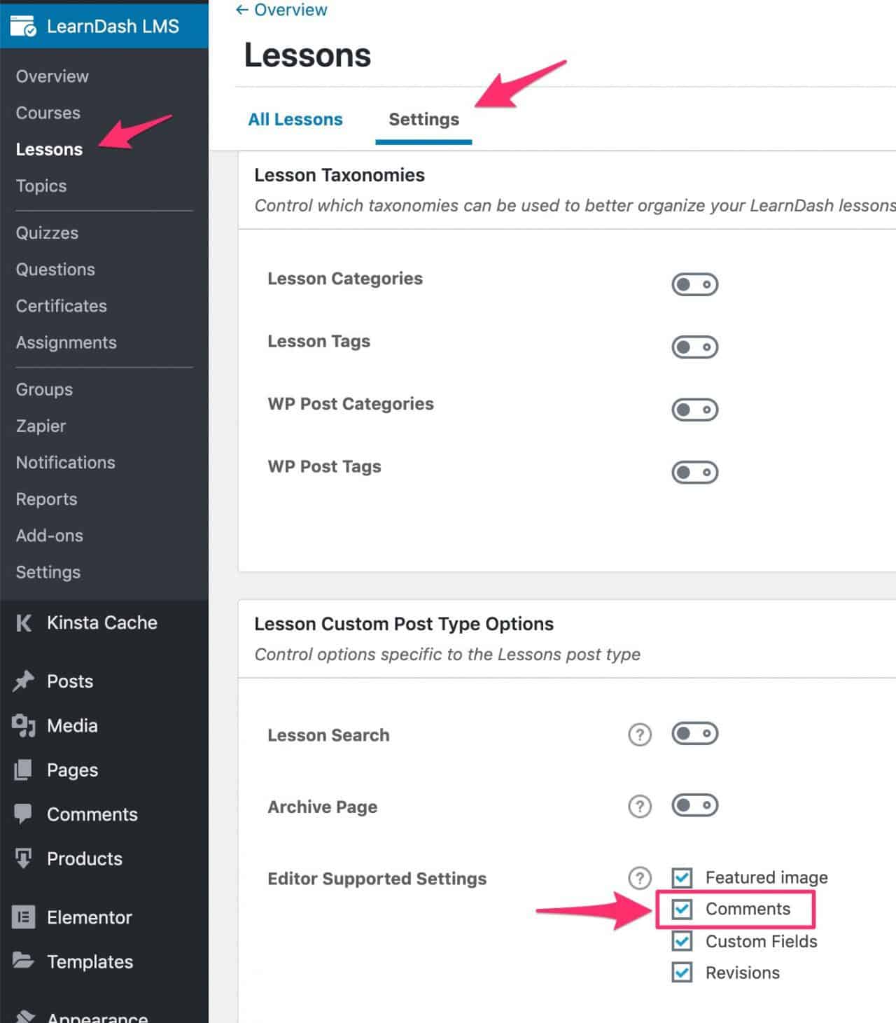 How to Enable Comments for LearnDash (including Focus Mode)